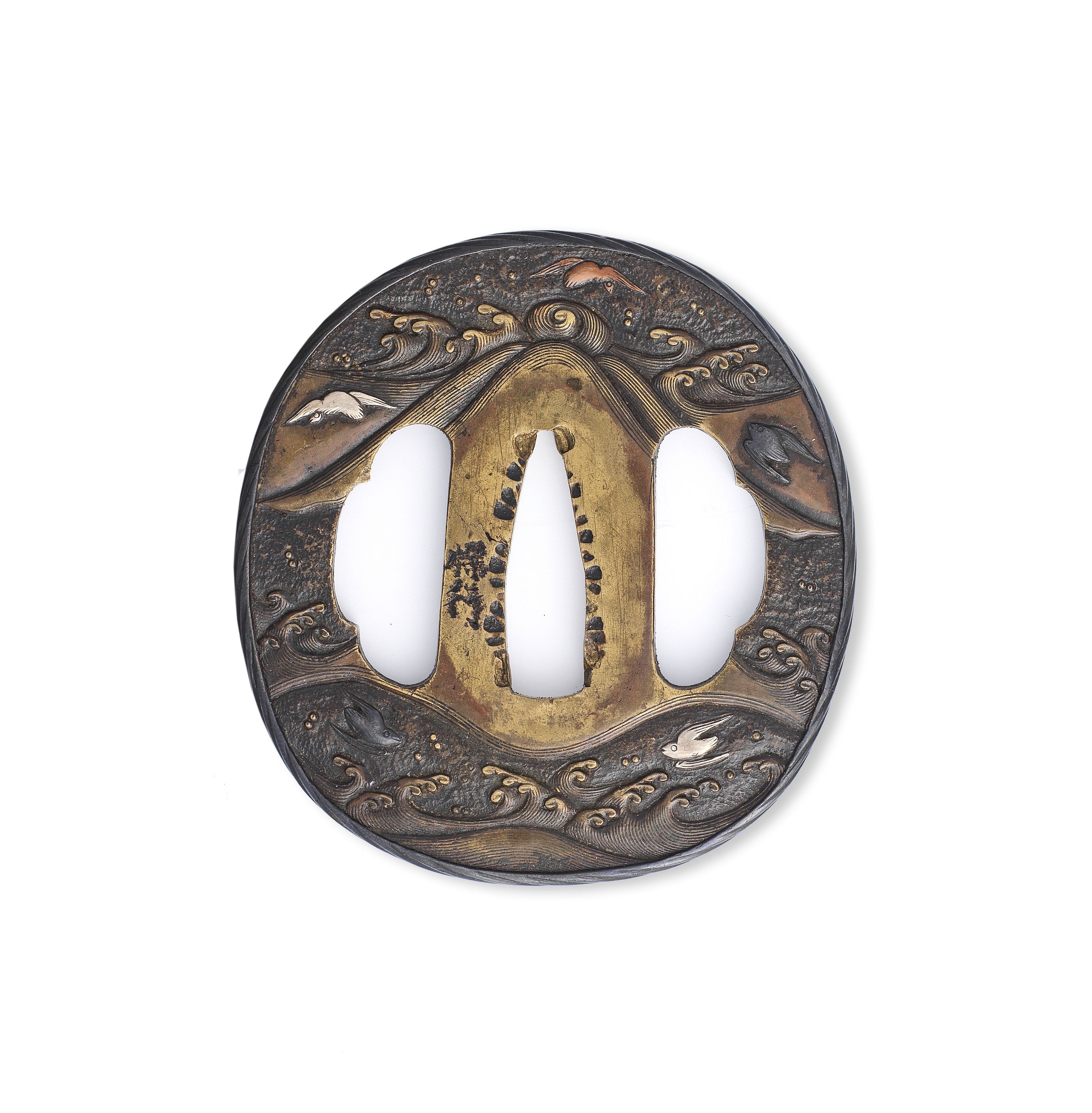 Bonhams : A Higo sentoku tsuba By Nishigaki Kanshiro III (1680-1761 ...