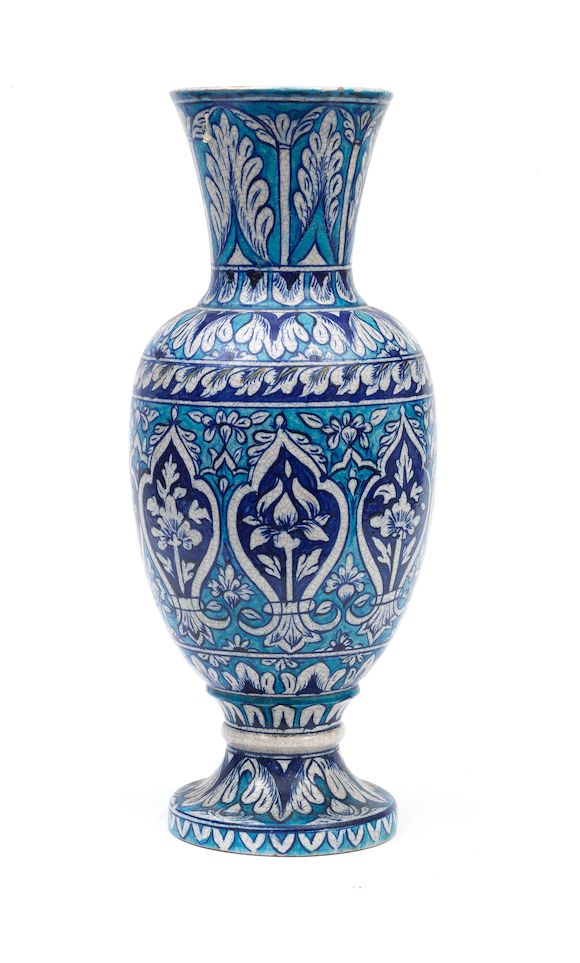 Bonhams : A Multan underglaze-painted pottery vase North India, 19th ...