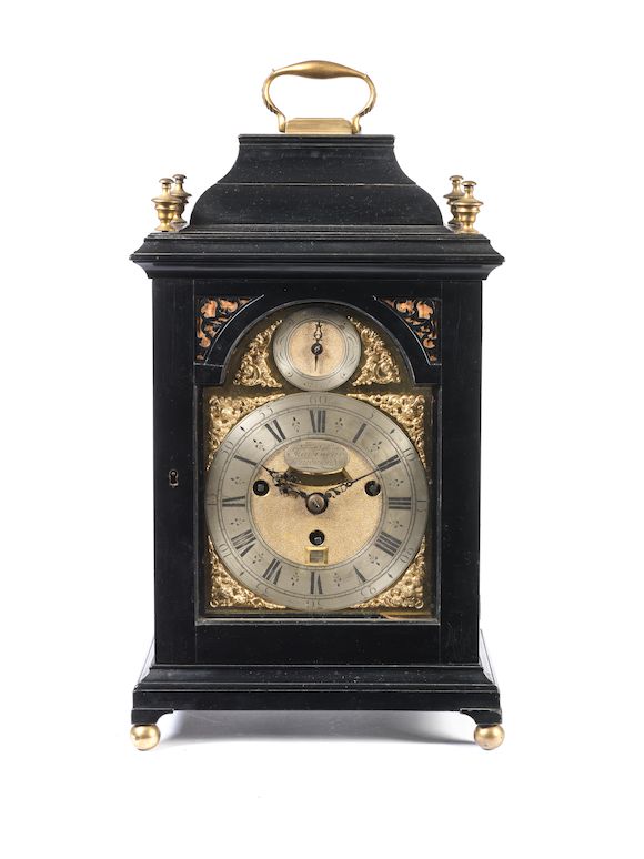 Bonhams : An 18th century English ebony quarter chiming musical table ...