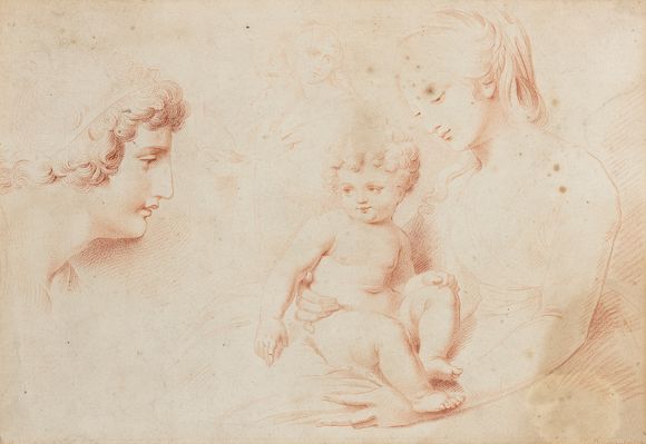Bonhams : A collection of prints Of Old Master red chalk drawings 18th ...