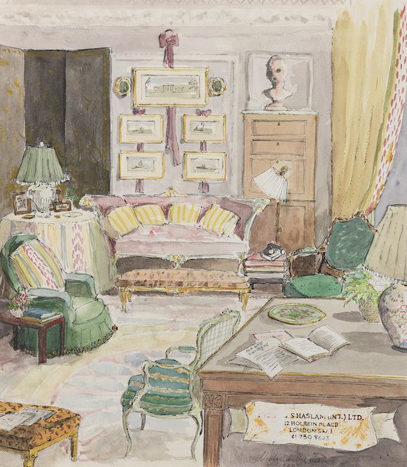 Bonhams : Nicky Haslam (British, born 1939) A design for a drawing room ...