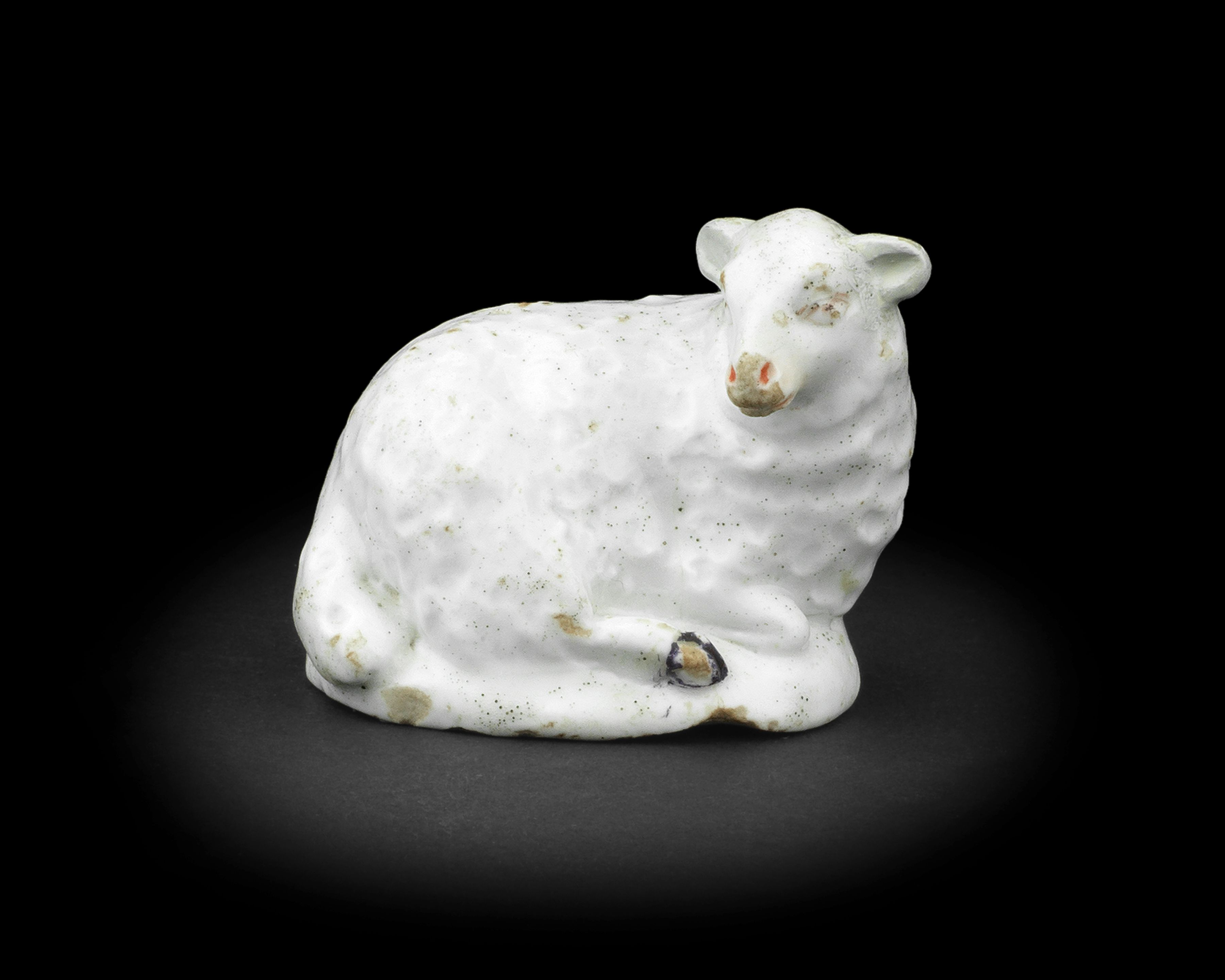 Bonhams : A rare Lowestoft model of a sheep, circa 1780