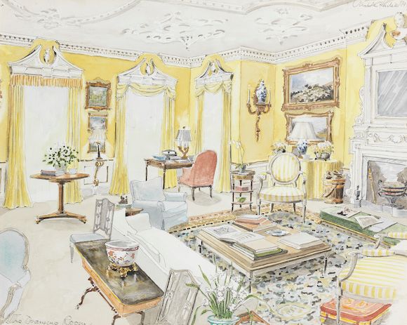 Bonhams : Nicky Haslam (British, born 1939) A design for a drawing room ...