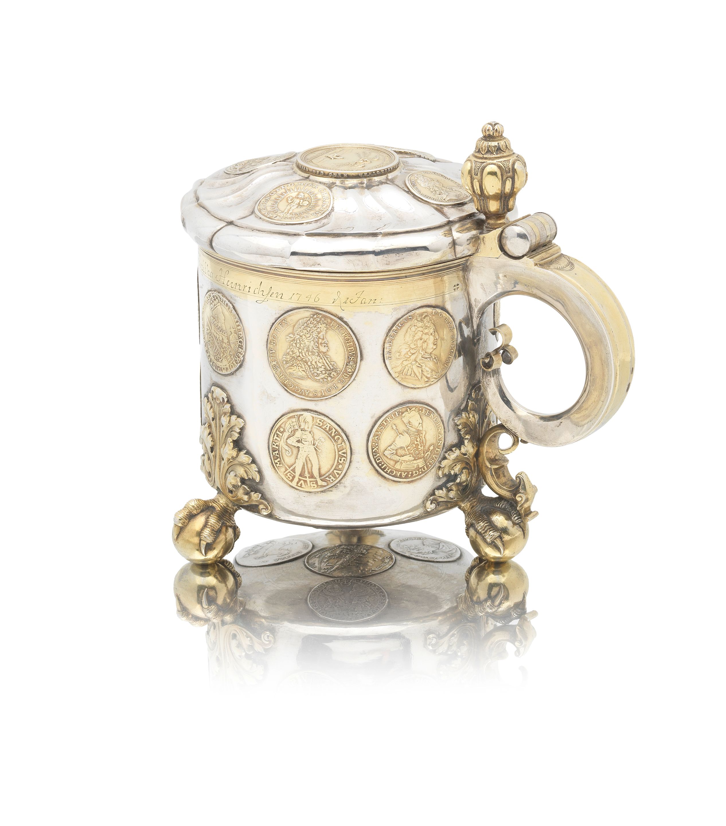 Bonhams : An 18th century Estonian parcel-gilt silver tankard Sven ...