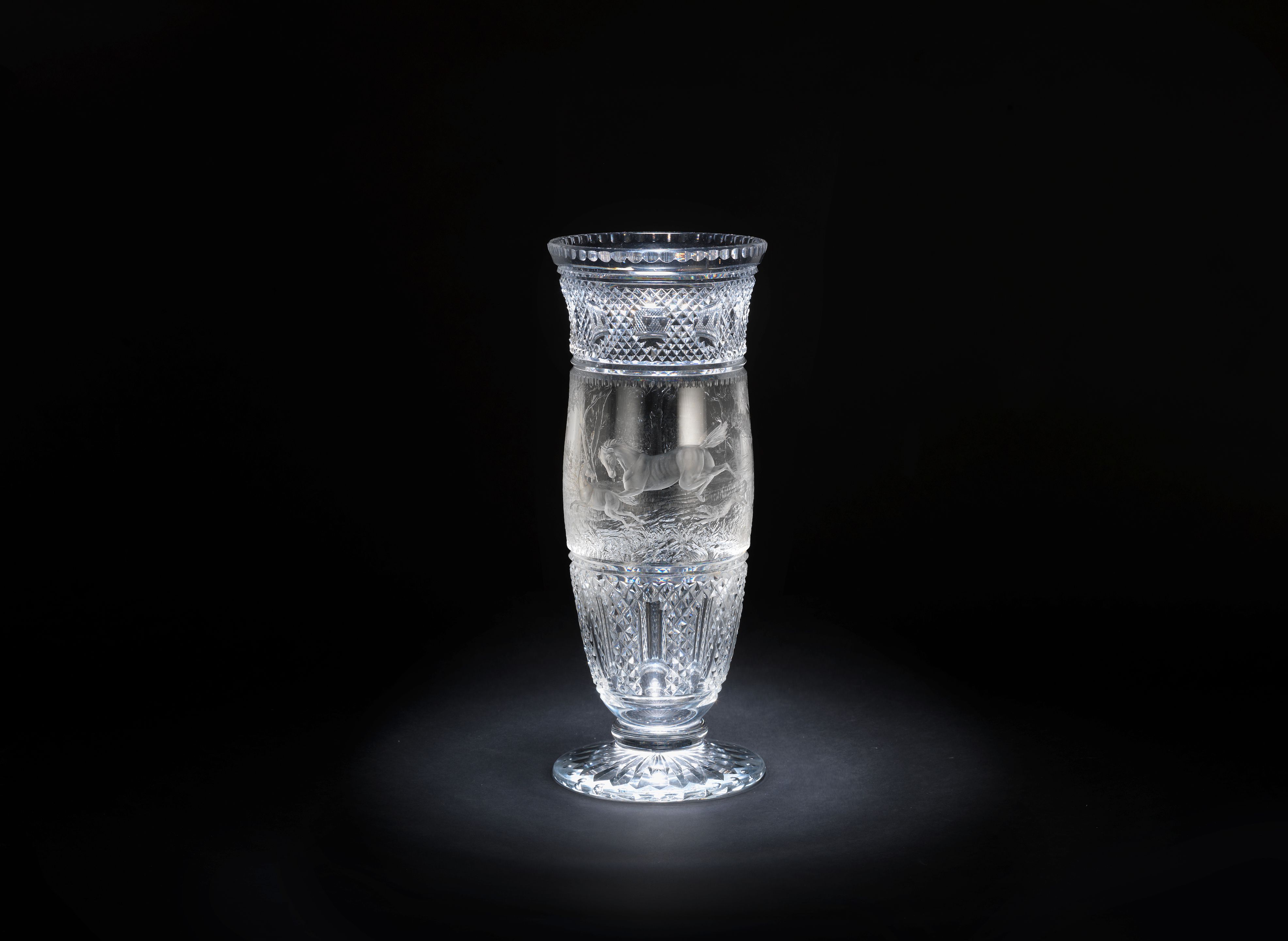 Bonhams : A large Thomas Webb and Sons engraved 'Rock Crystal' vase by ...