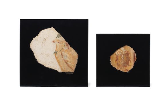 Bonhams : Two Roman polychrome wall painting fragments 2