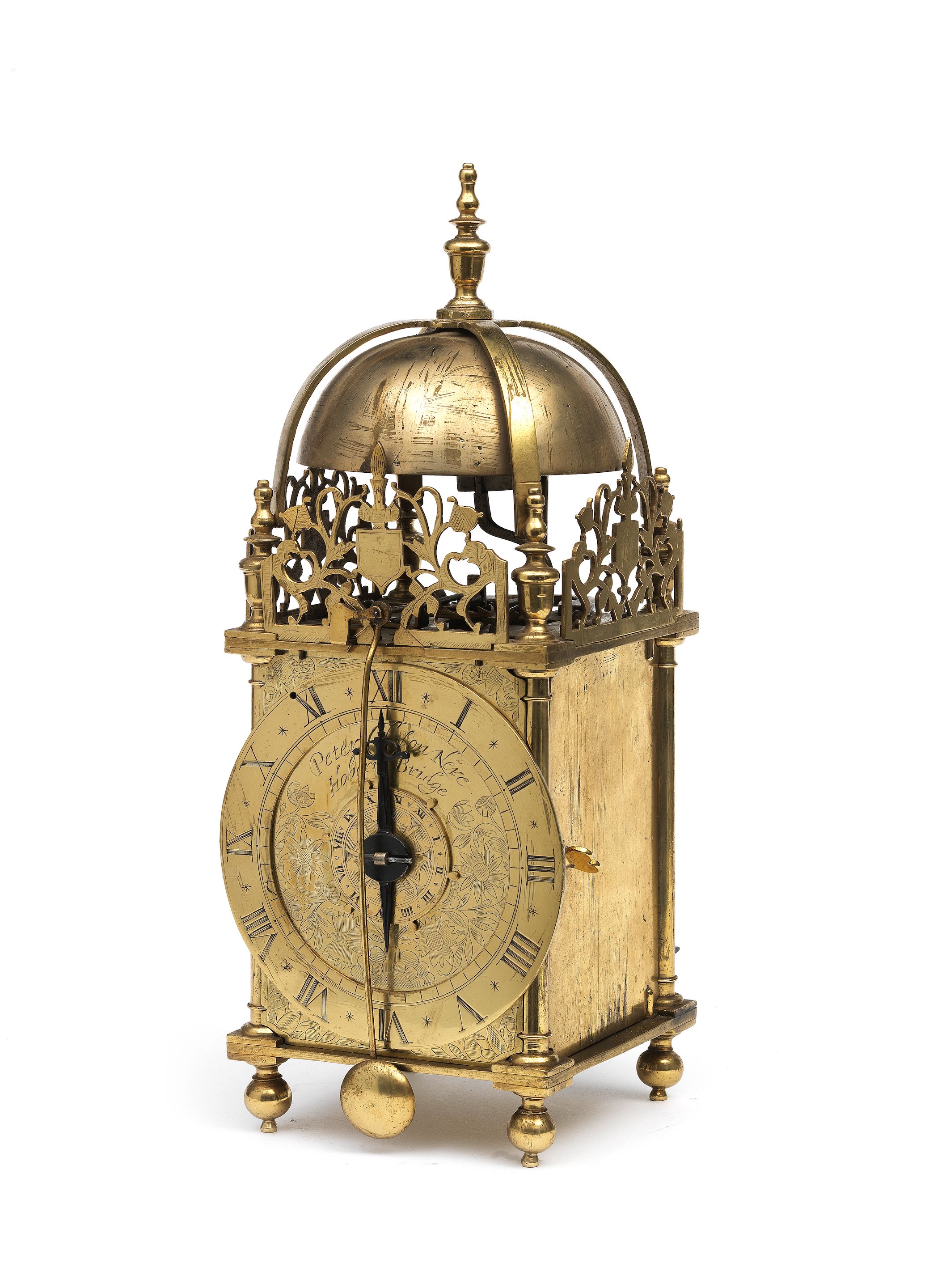 Bonhams : A mid 17th century brass lantern clock Peter Closon nere ...