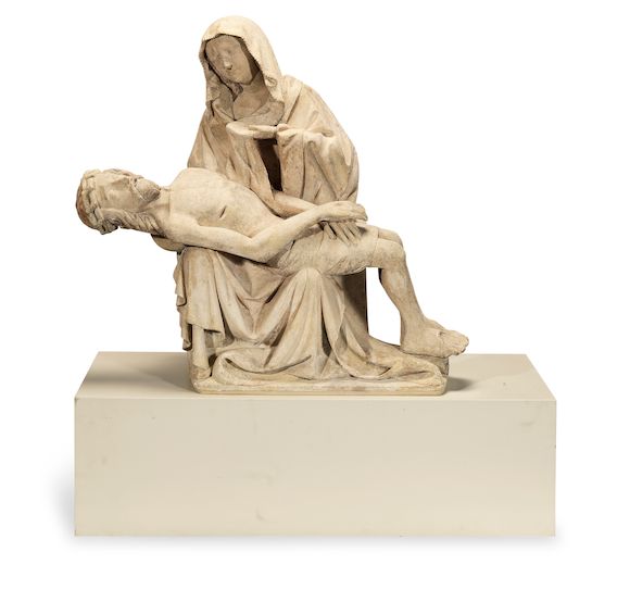 Bonhams : A 15th century German limestone figural group of the Pietà ...