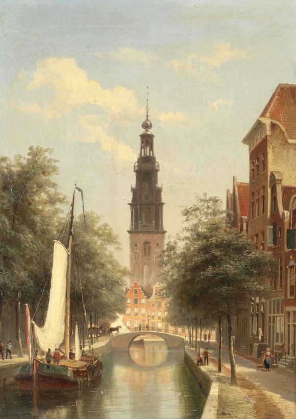 Bonhams : Cornelis Christiaan Dommersen (Dutch, 1842-1928) Groenburgwal ...