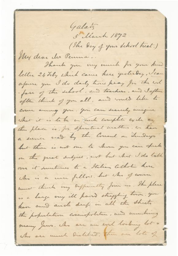 Bonhams : GORDON (CHARLES GEORGE) Autograph letter signed ("C.G. Gordon ...