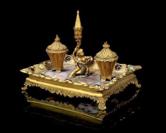 Bonhams : Of Royal interest: A William IV gilt bronze and agate ...