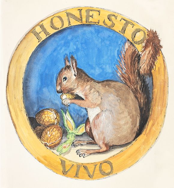 Bonhams : Nicky Haslam (British, born 1939) A design of a Red Squirrel ...