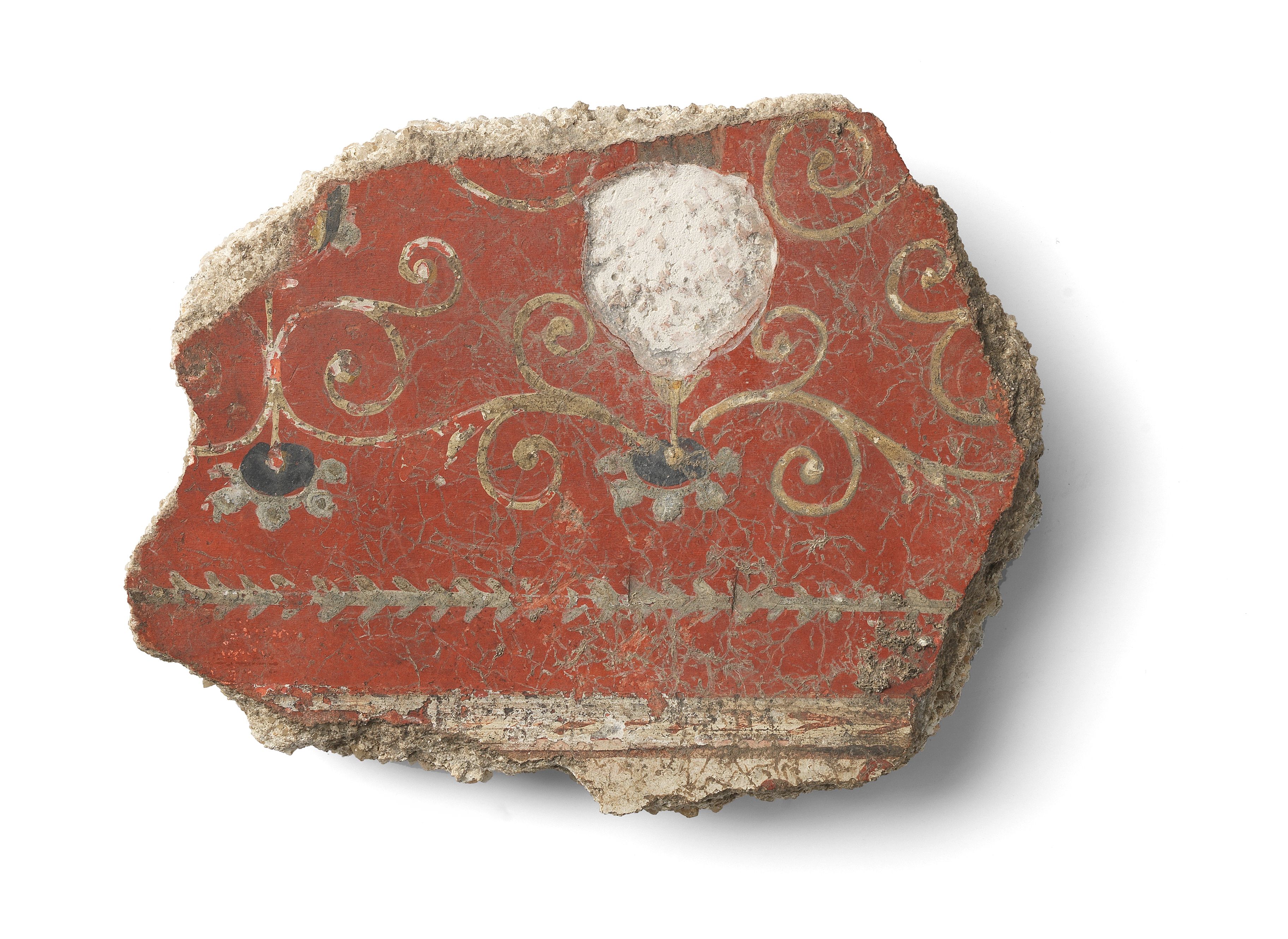 Bonhams : A Roman polychrome wall painting fragment