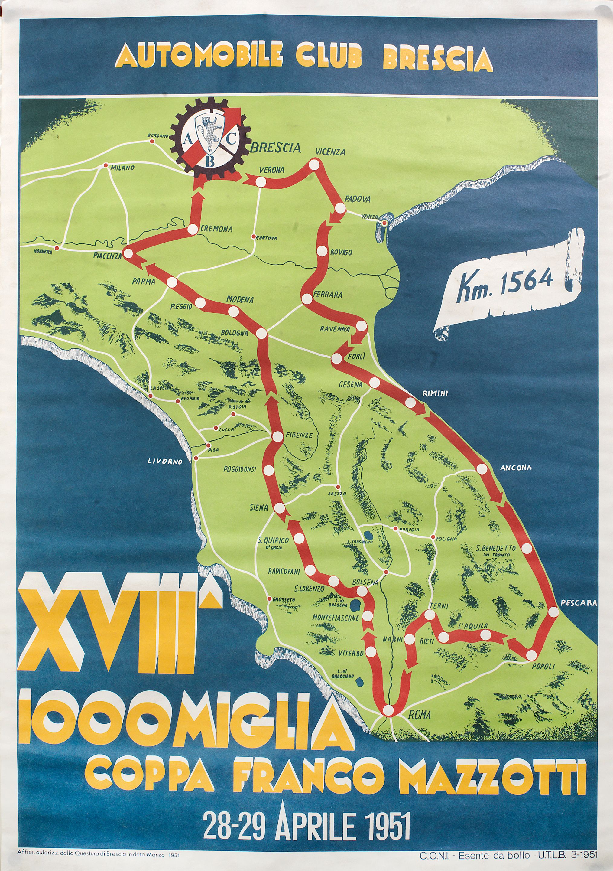 Bonhams Cars : A rare 1951 'XVIII 1000 Miglia Coppa Franco Mazzotti ...