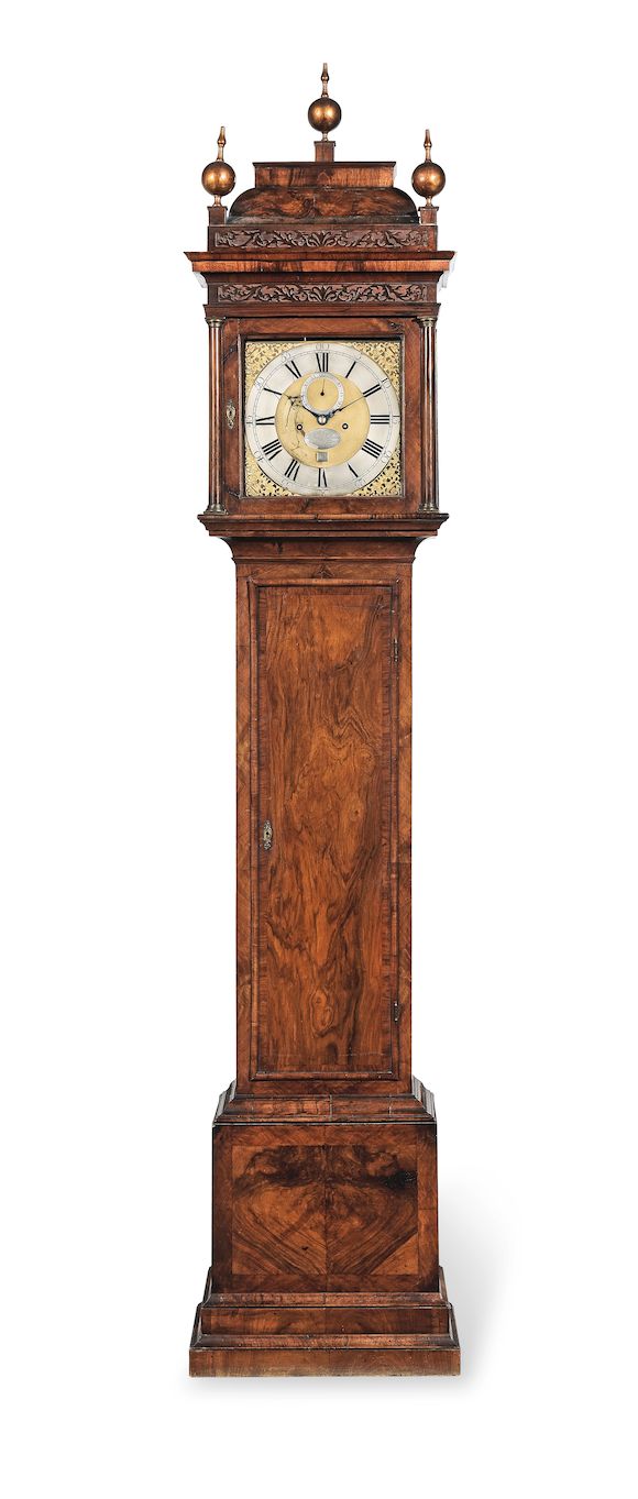 Bonhams : A good mid 18th century walnut eight day longcase clock ...