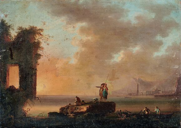 Bonhams : Attributed to Carlo Bonavia (Naples active 1751-1788) A Mediterranean coastal ...
