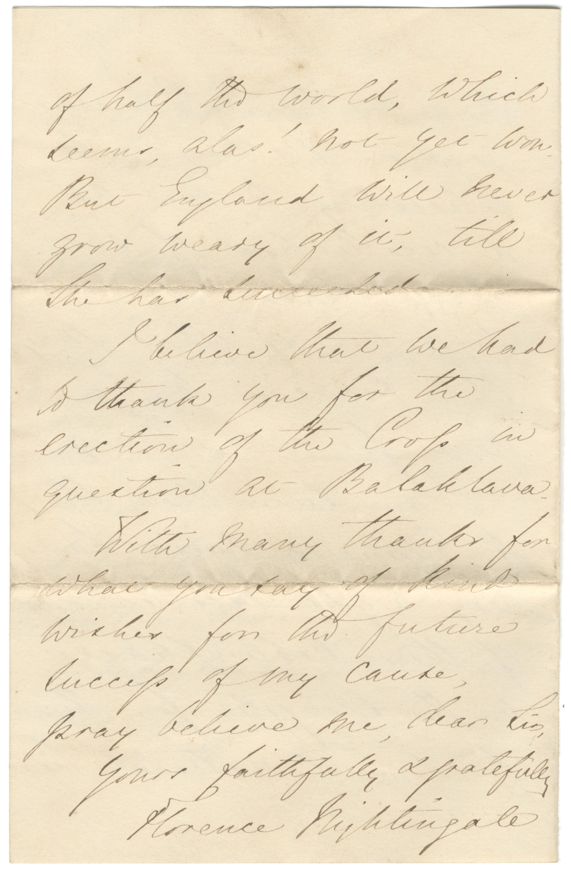 Bonhams : NIGHTINGALE (FLORENCE) Autograph letter signed (Florence ...