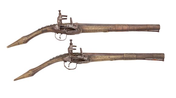 Bonhams : Two Albanian 20-Bore Miquelet-Lock 'Rat-Tail' Pistols, And A ...