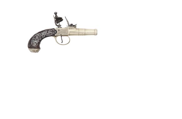 Bonhams : A Fine Small 120-Bore Flintlock Tutenag Box-Lock Pocket Pistol