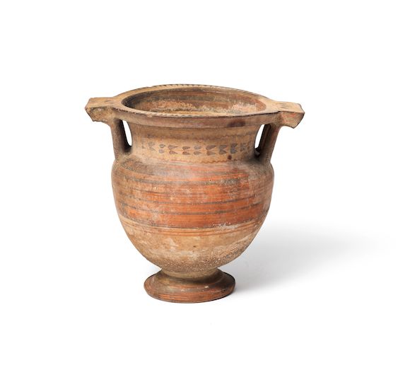 Bonhams : A Messapian pottery column-krater