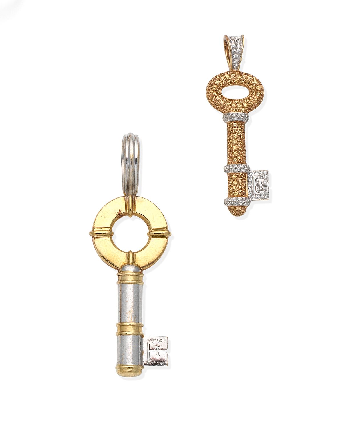 Bonhams : Two key pendants, by Theo Fennell (2)