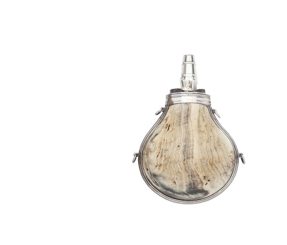 Bonhams : A Rare English Silver-Mounted Powder-Flask For Flintlock ...