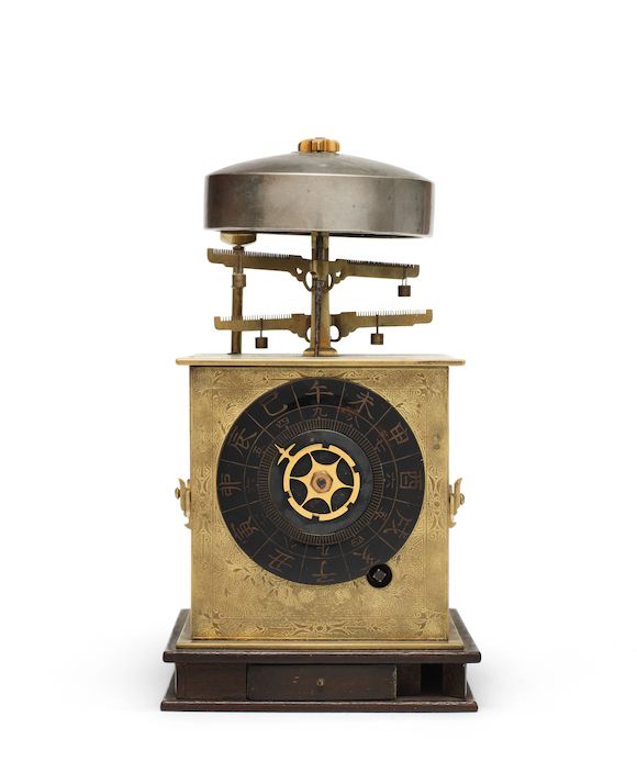 Bonhams : A 19th century Japanese Hashira Dokei with double vertical ...