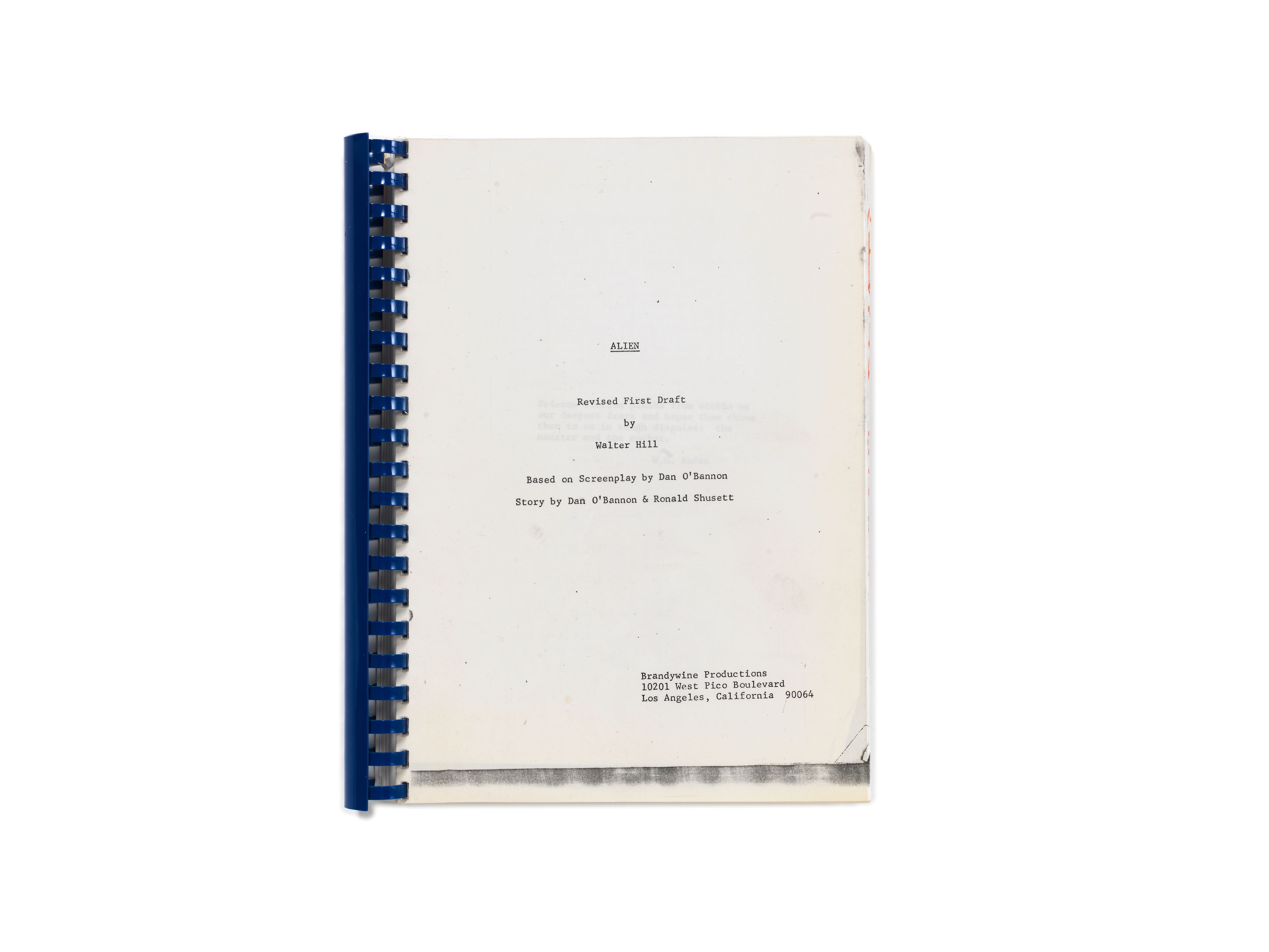 Bonhams : Alien A Revised First Draft Script, circa 1978,