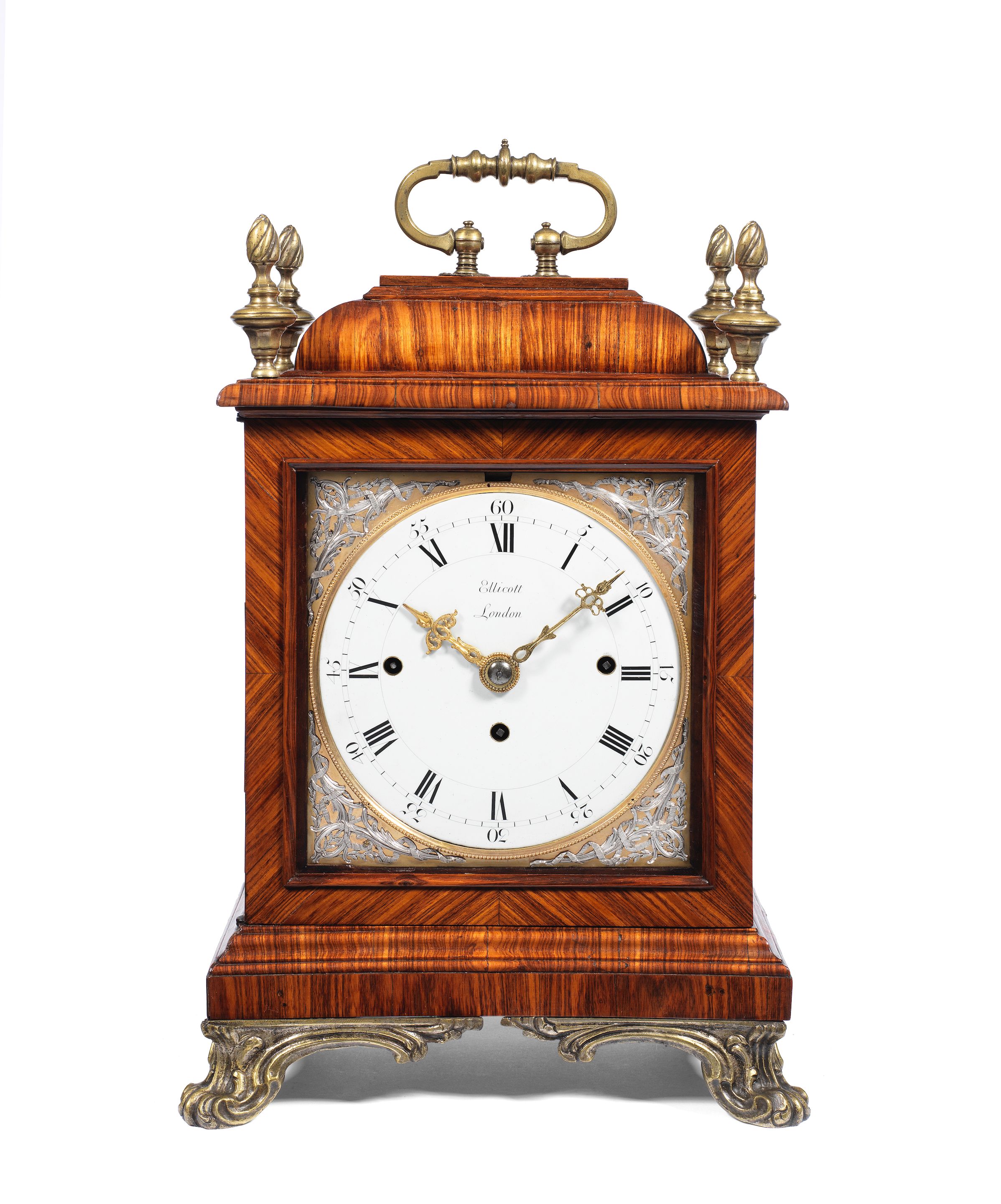Bonhams : A rare silver-mounted, quarter-chiming table clock movement ...