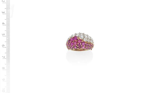 Bonhams : A ruby and diamond ring, by Kutchinsky,