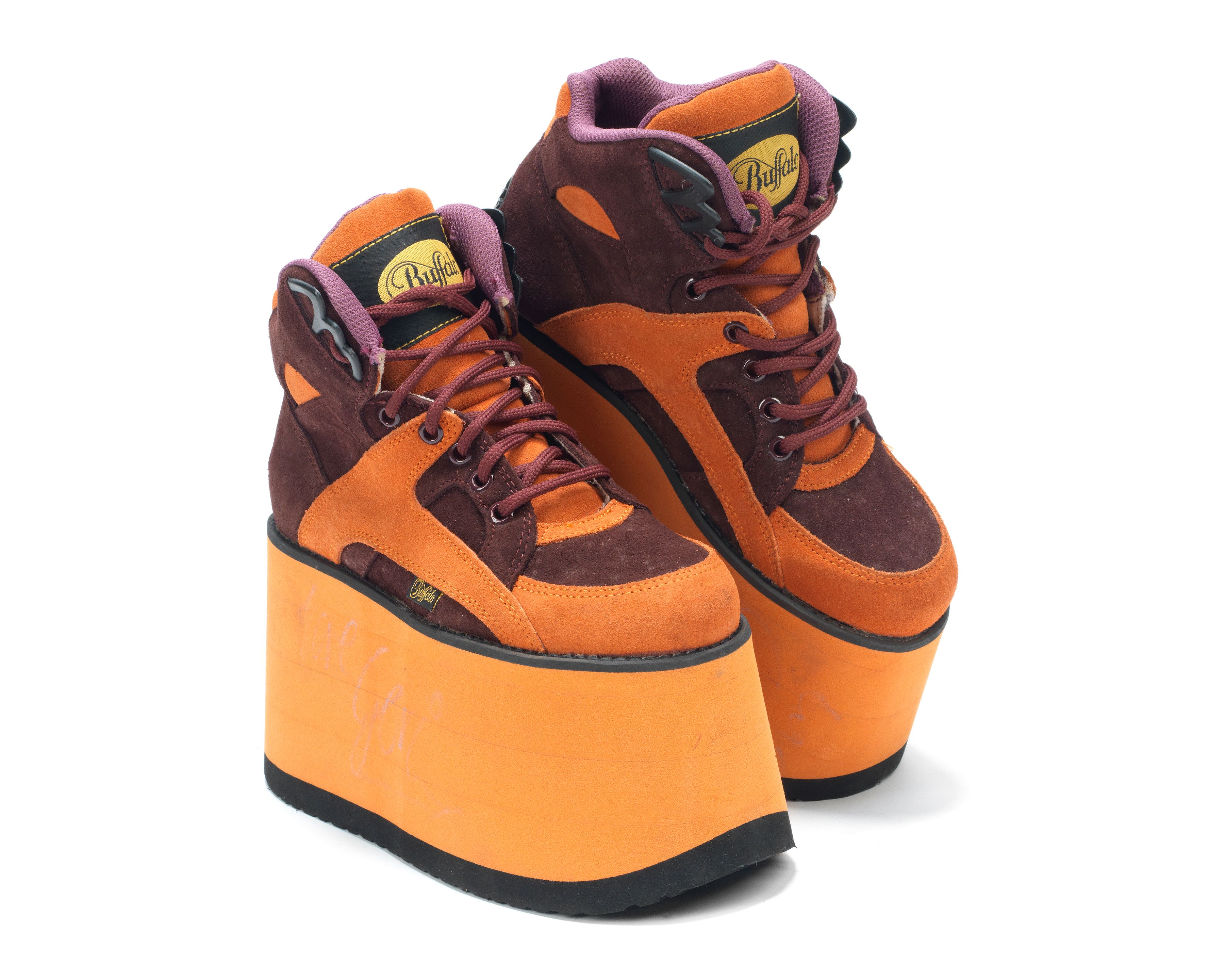 Bonhams : Geri Halliwell/Spice Girls A Pair of Orange and Plum Buffalo ...