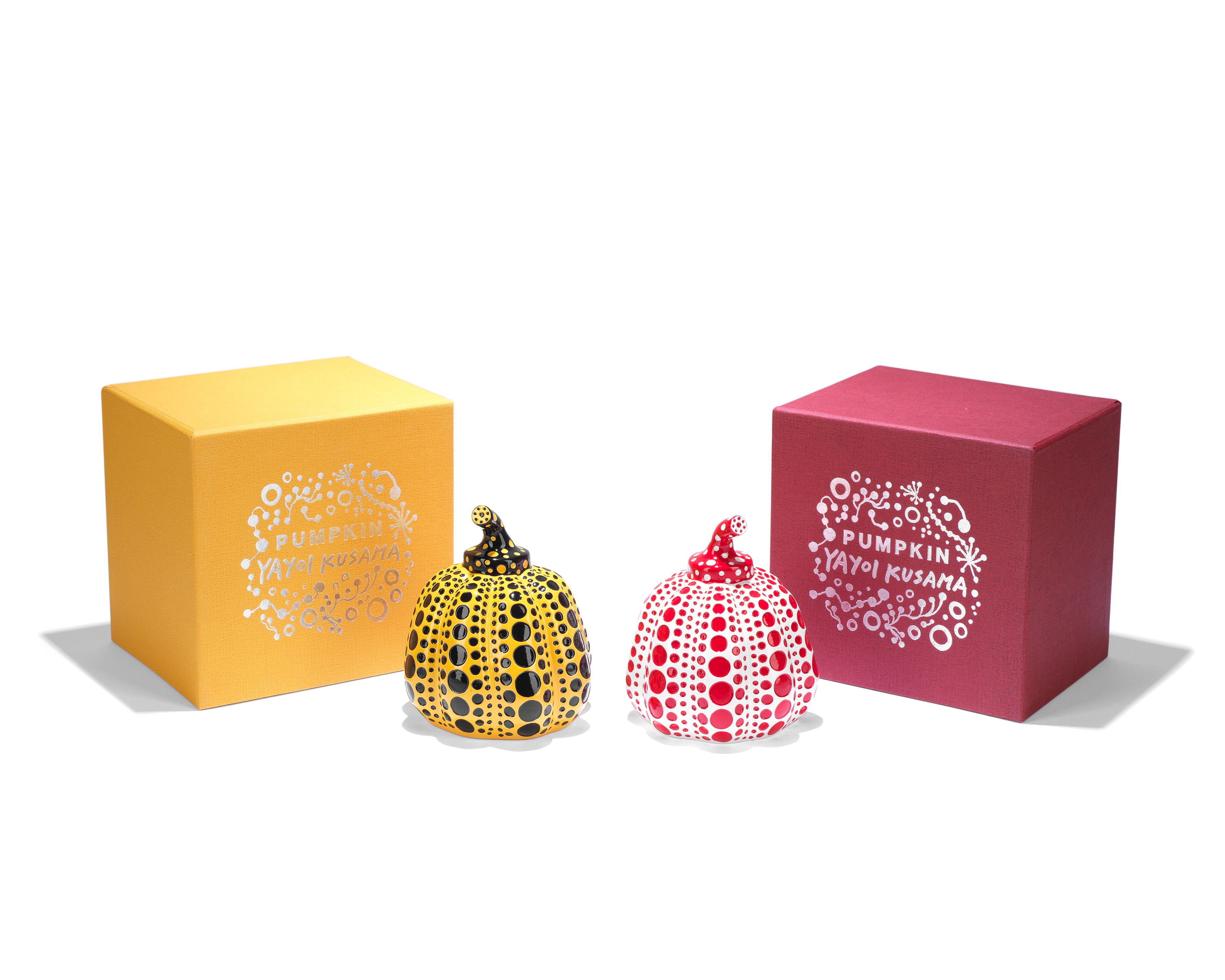 Bonhams : Yayoi Kusama (Japanese, born 1929) Pumpkin (Red & Yellow) Two ...