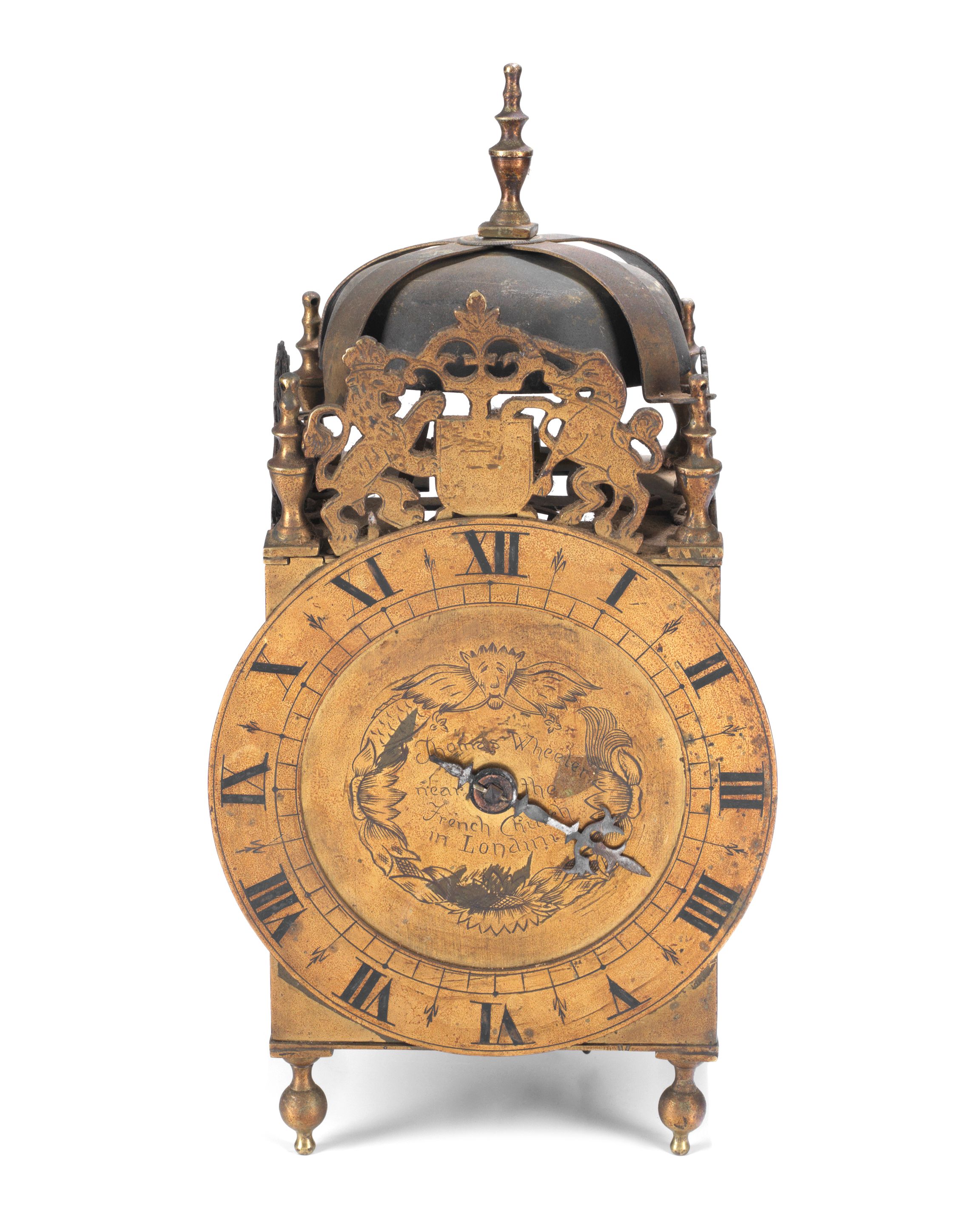 Bonhams : A late 19th century / early 20th century brass lantern clock ...