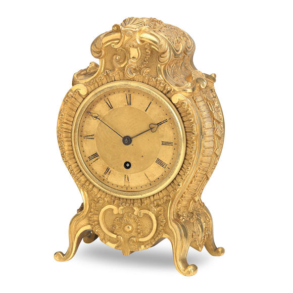 Bonhams A 19th Century Gilt Brass Timepiece The Movement Engraved