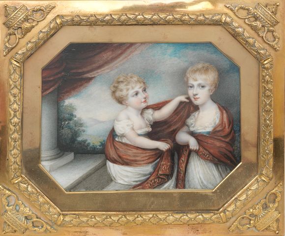 Bonhams : Samuel Shelley (British, 1750-1808) Lady Georgina and Lady ...