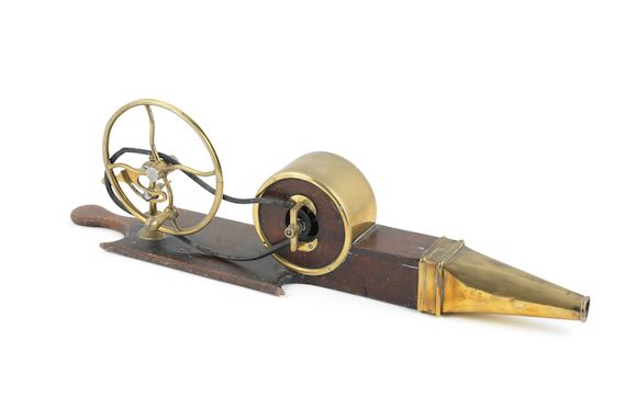 Bonhams : A brass and mahogany mechanical bellows, English, third ...