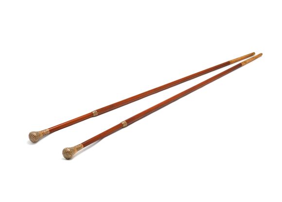 Bonhams : A pair of 19th century ceremonial staffs of office the ...