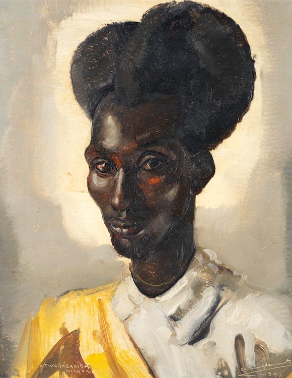 Bonhams : Clement Serneels (Belgian, 1912-1991) Portrait of a Tutsi Chief
