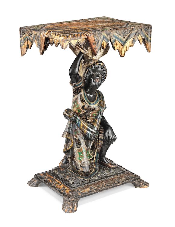 Bonhams : A late 19th century Venetian carved and painted giltwood ...