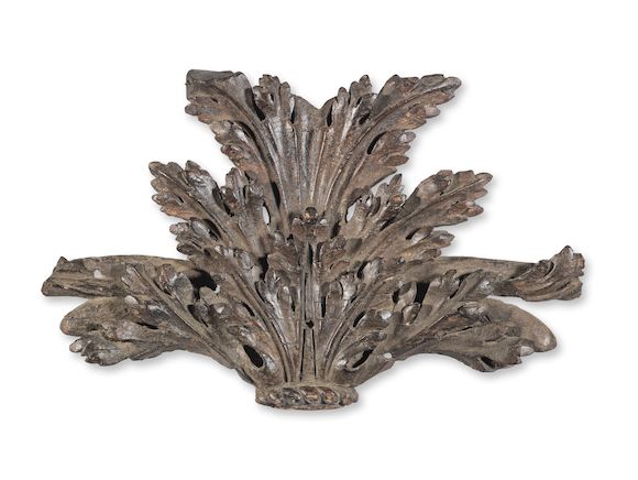 Bonhams : A late 17th/early 18th century polychrome-painted elm mount ...