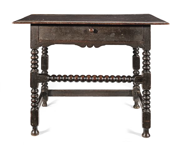 Bonhams : A Charles II joined oak side table, circa 1670