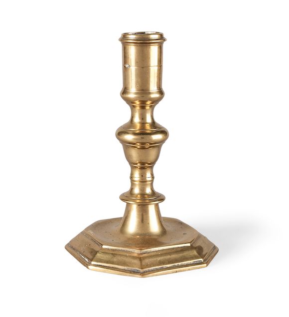 Bonhams : A William & Mary brass candlestick, circa 1690