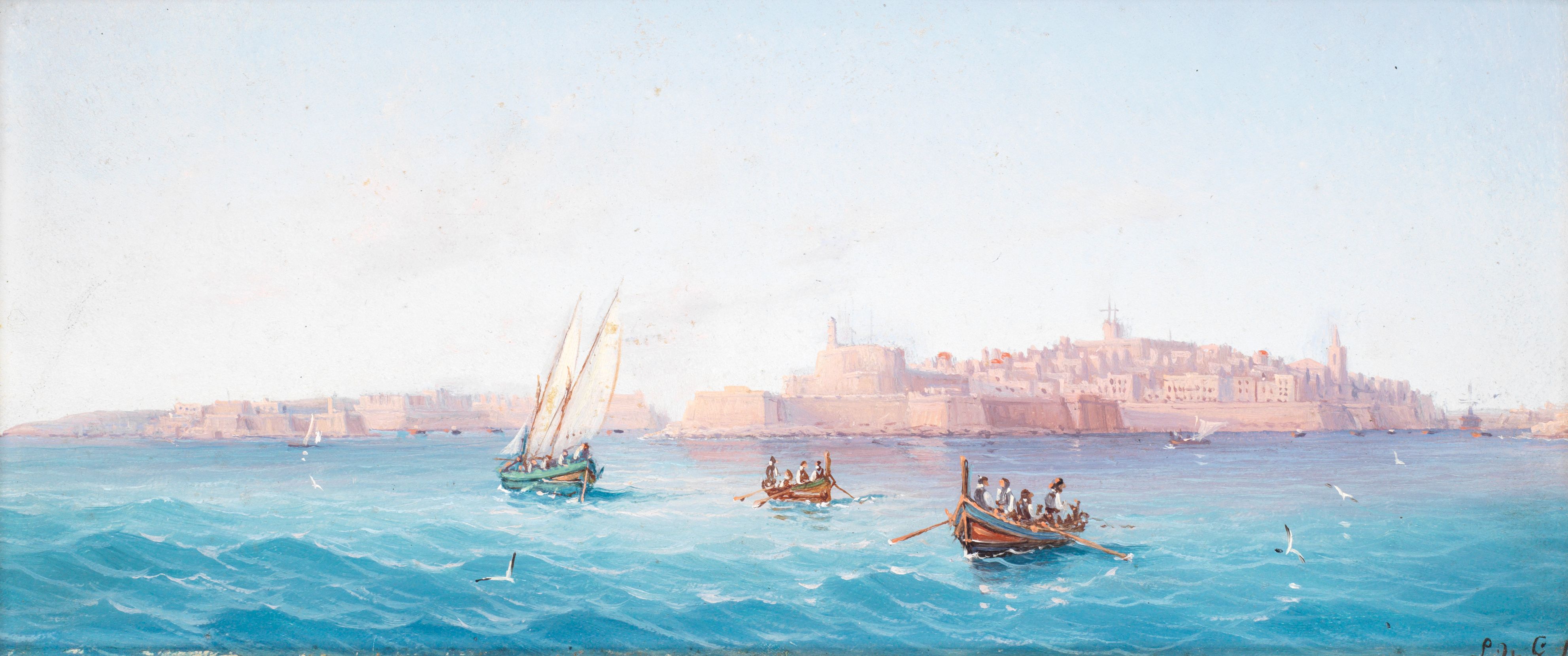 Bonhams : Luigi Maria Galea (Maltese, 1847-1917) A harbour view of ...