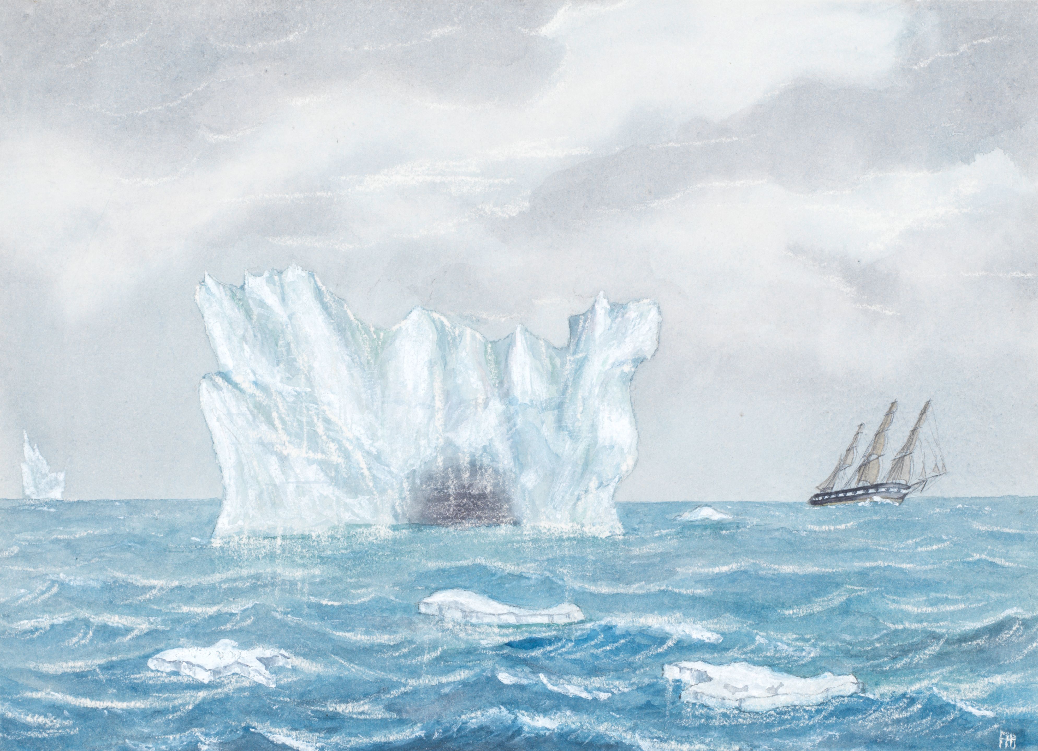Bonhams : Lieutenant Francis Henry Boyer (British, 1854-1926) Icebergs ...