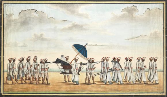 Bonhams : Maria, Lady Nugent carried in a palanquin, accompanied by ...