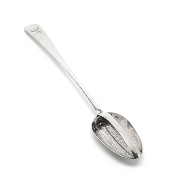 Bonhams : A George III Irish provincial silver straining spoon William ...