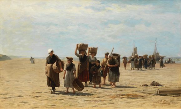 Bonhams : Philip Lodewijk Jacob Frederik Sadée (Dutch, 1837-1904) Bringing in the catch