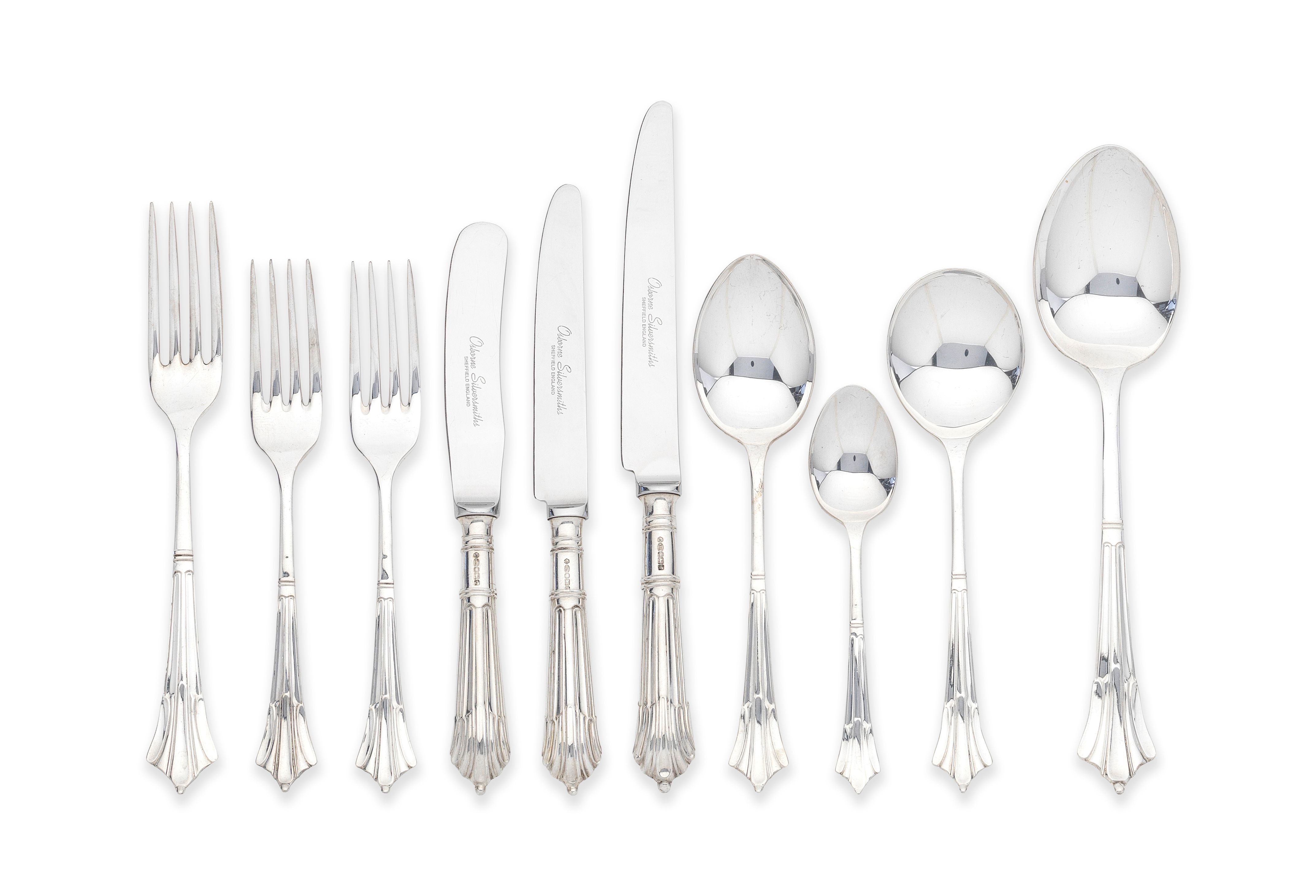 Bonhams : A silver Albany pattern table service of flatware and cutlery ...