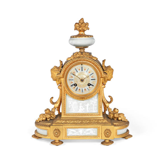 Bonhams A Late 19th Century French Gilt Bronze Mounted Pâte Sur Pâte Porcelain Mantle Clock