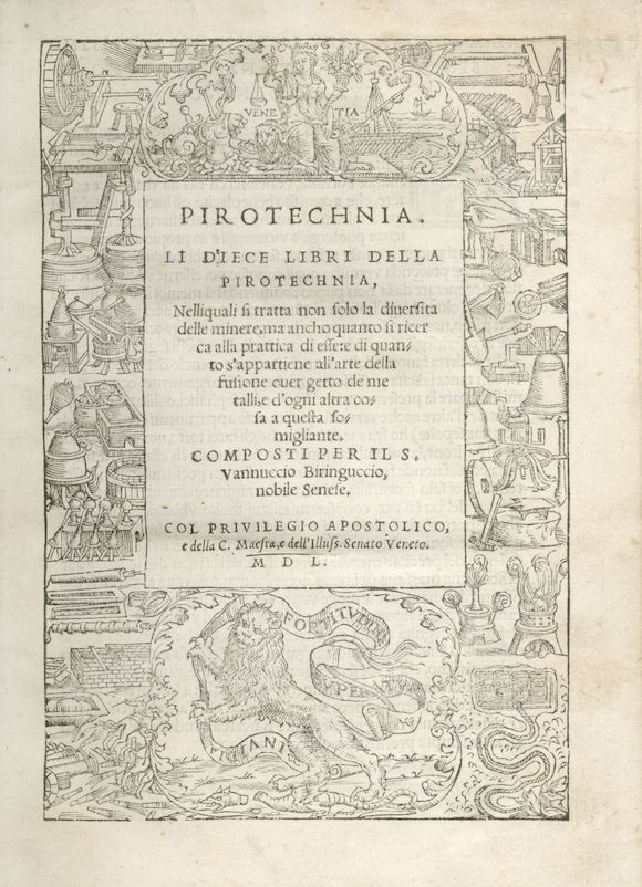 Bonhams : BIRINGUCCIO (VANNUCCIO) Pirotechnia, Venice, [Giouan Padoano ...